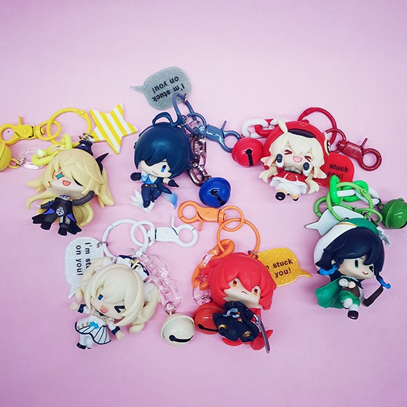 Genshin Impact PVC Car Keychain 原神汽车钥匙扣 Barbara Diluc Fischl Kaeya Klee ...
