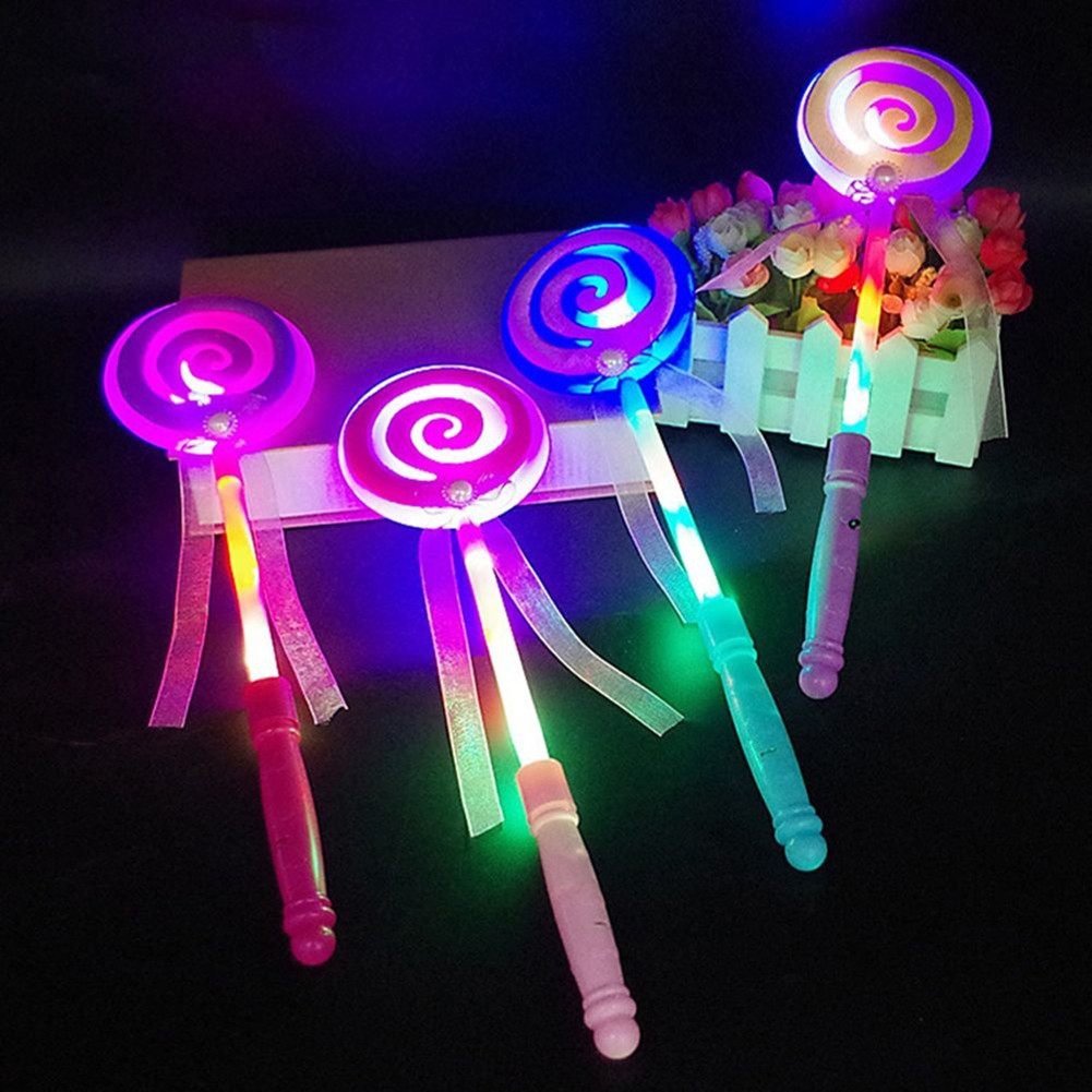 ARS LED Light Flashing Fairy Magic Wand Princess Lollipop Stick Girl ...