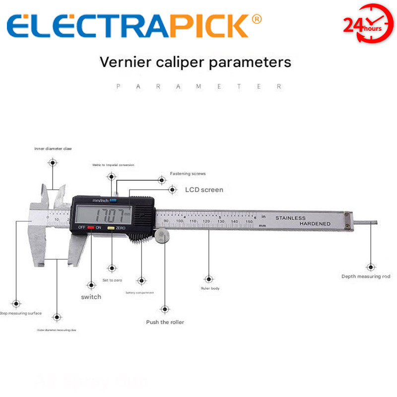 Angkup digital keluli Angkup vernier elektronik keluli Ukuran ...