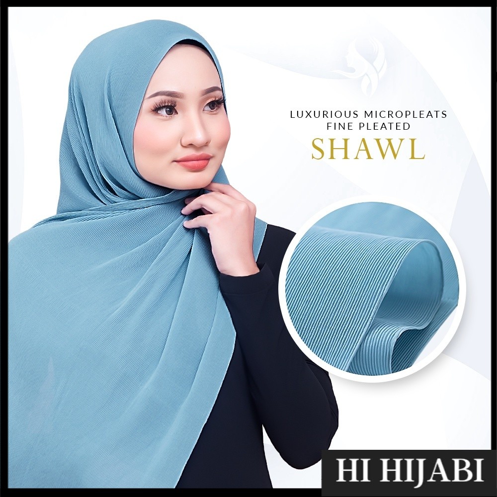 Shawl Pleated Crush Premium Micro Plus Pleats Halus Ironless, Selesa ...