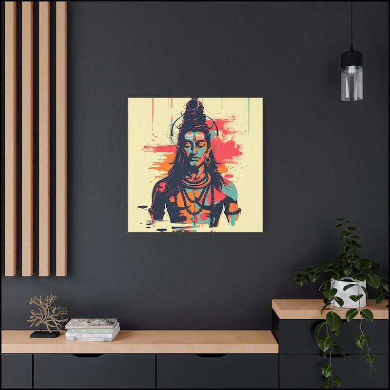 Seni Kanvas Shiva Mistik - Hiasan Dinding Cat Air Adiyogi, Karya Seni ...