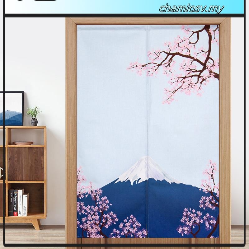 日式两片式布门帘Kitchen Restaurant Langsir Dapur PintuTelescopic Door Curtain ...