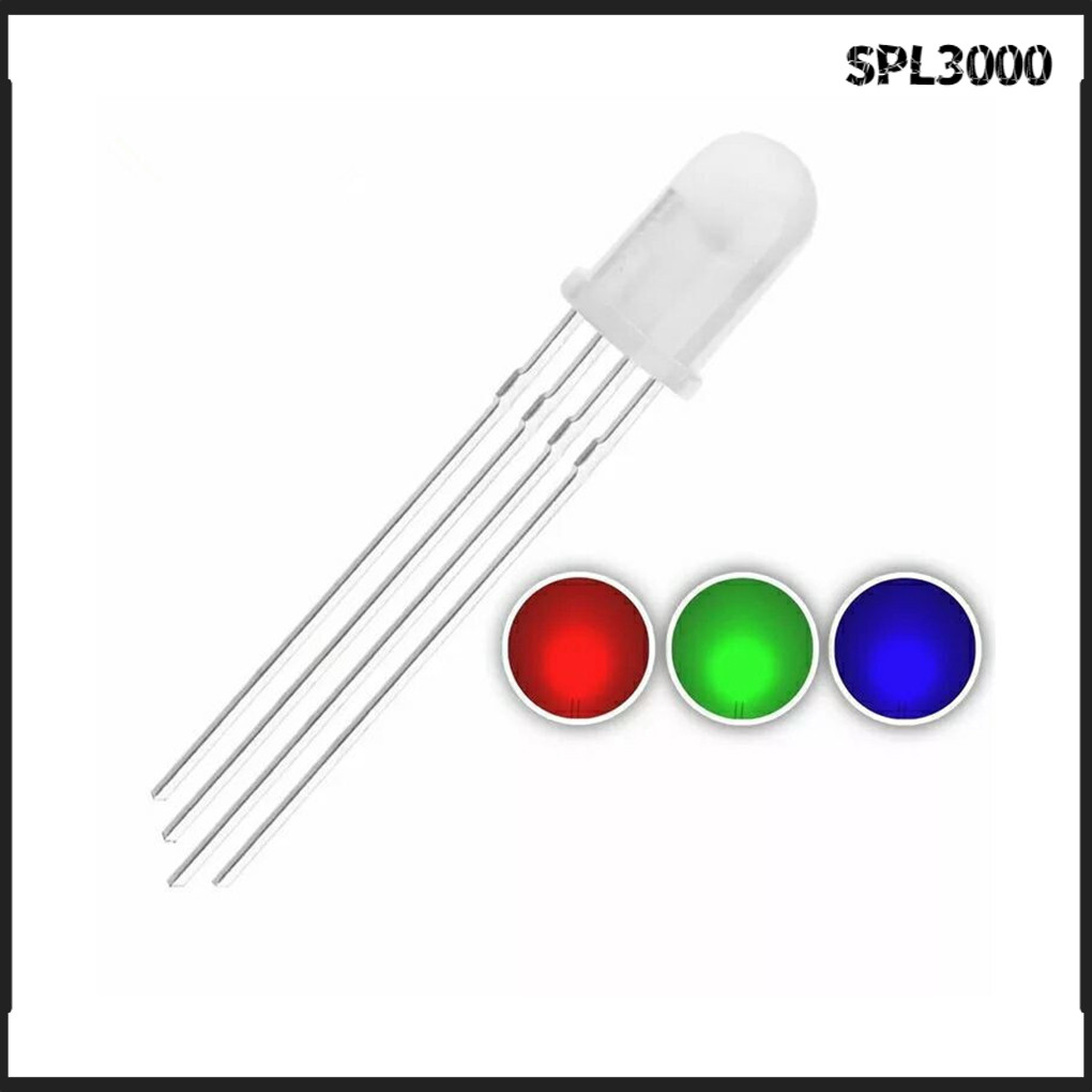 50pcs 5mm 4\-Pin RGB Full Color Common Transparent Cathode Light LED ...