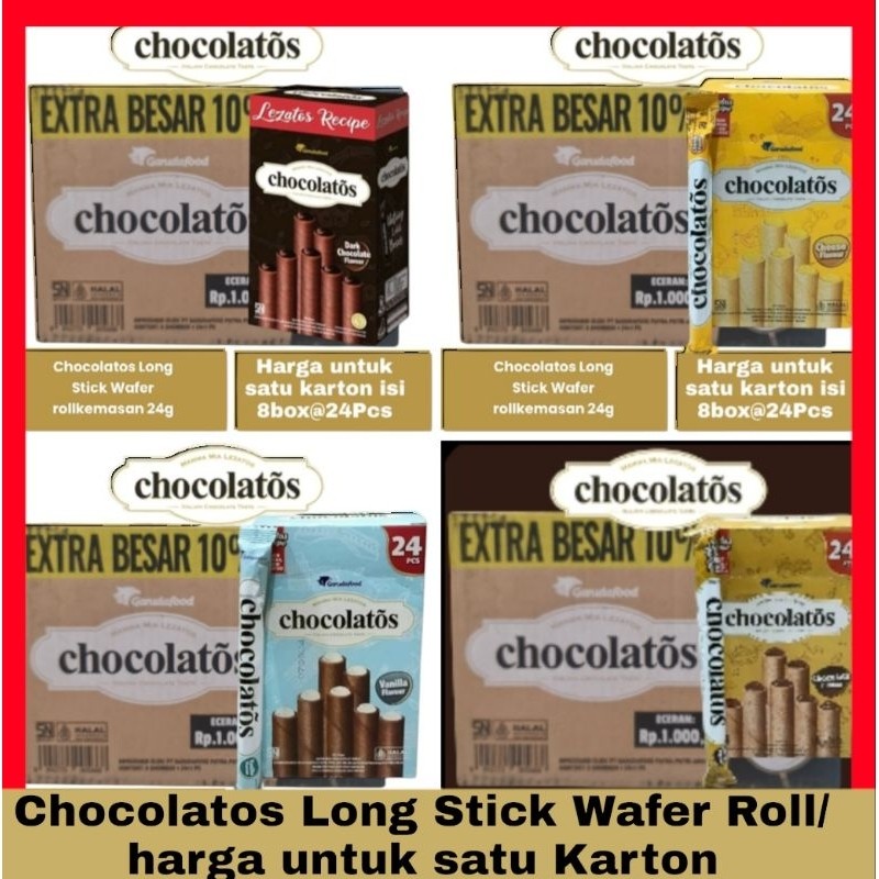 Chocolatos Long Stick Wafer Roll/harga untuk satu Karton. | Shopee Malaysia
