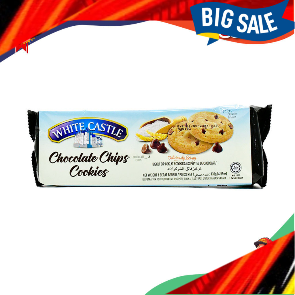 Biskut Chips White Castle Chocolate Chips Butter Cookies (130g ...