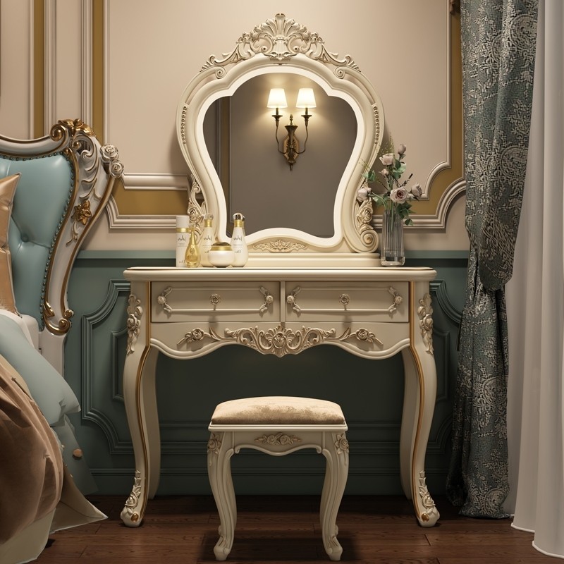 European Style Dressing Table Makeup Table Ins Style Multifunctional ...