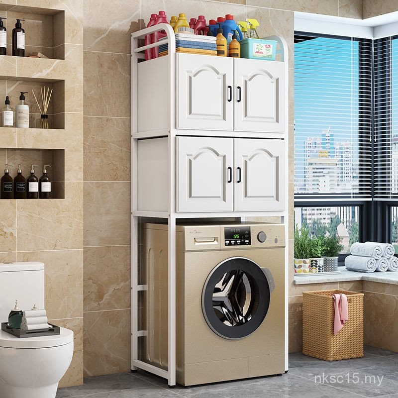 Drum Washing Machine Shelf Rack with Cabinet Floor-standing Flip ...