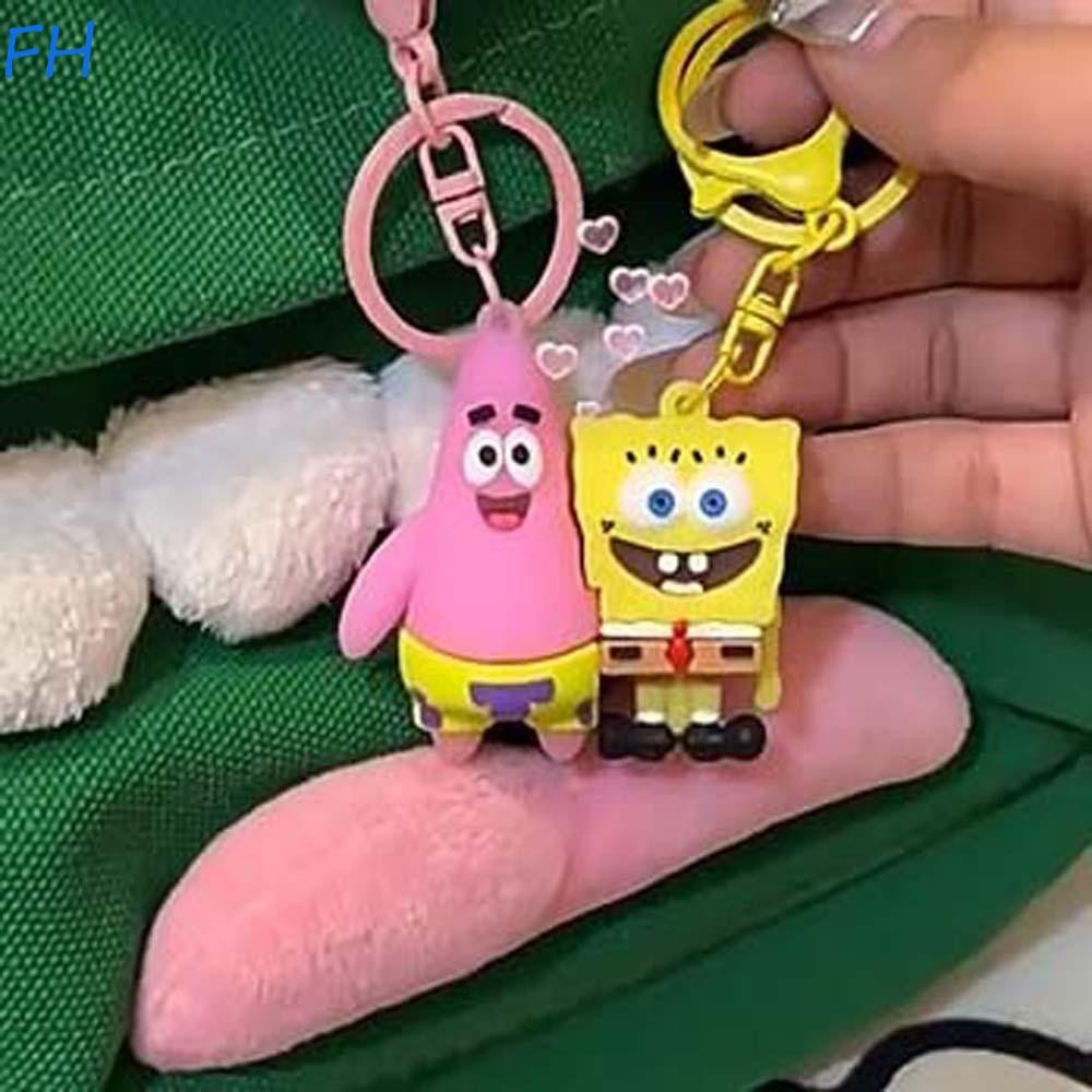 FENGHA Magnetic SpongeBob Keychain, Magnetic Star Patrick Couple Backpack Pendant, Bag Pendant ...