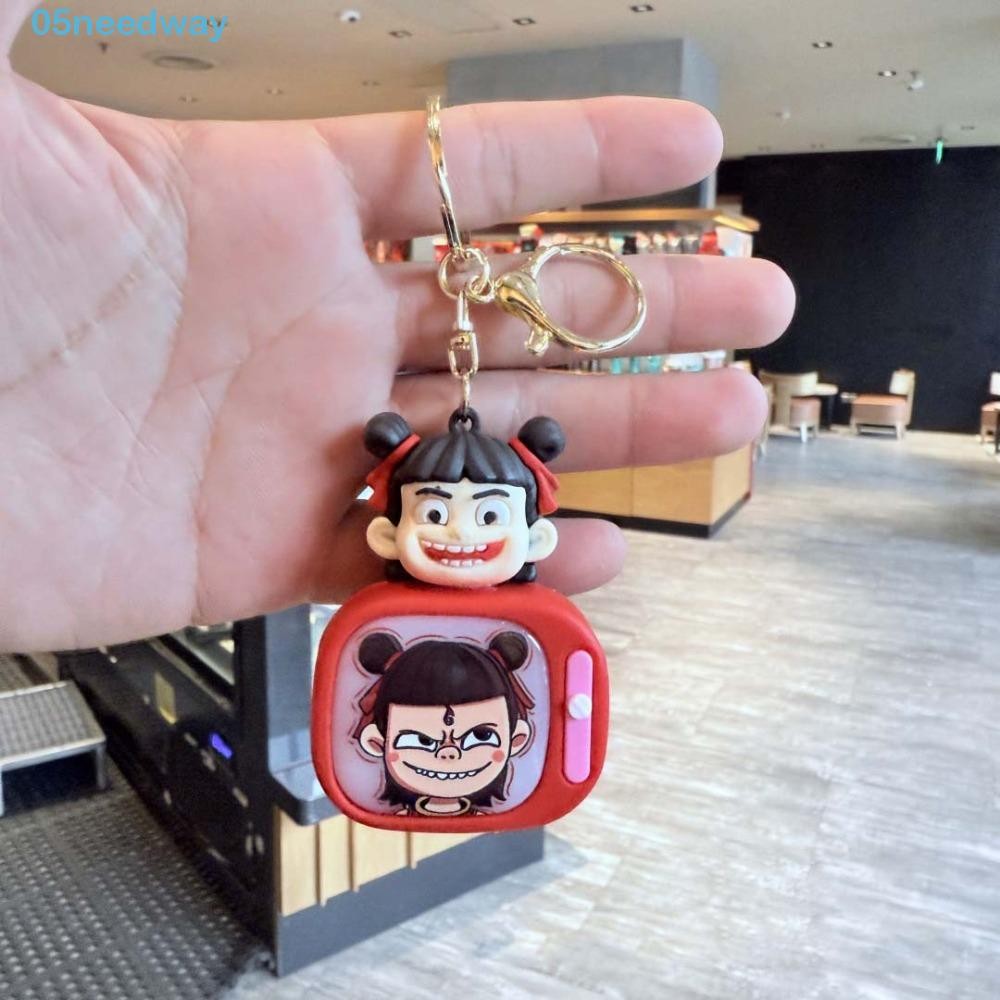 NEEDWAY Colorful Flashing Ne Zha Keychain, Kawaii Plastic TV Toy ...