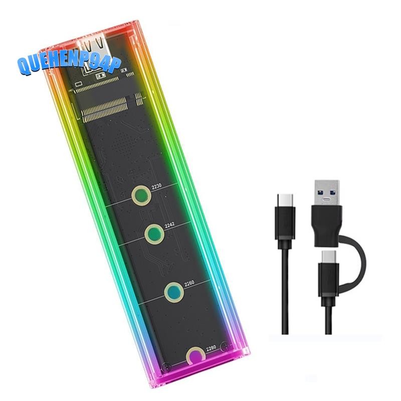 M.2 Solid State Drive SSD Case NVME NGFF Dual Protocol RGB Light Nvme ...
