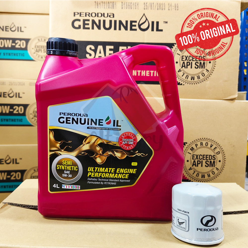 ORIGINAL PERODUA GENUINE OIL SEMI SYNTHETIC SAE 5W30 ENGINE OIL 4L FOR ...
