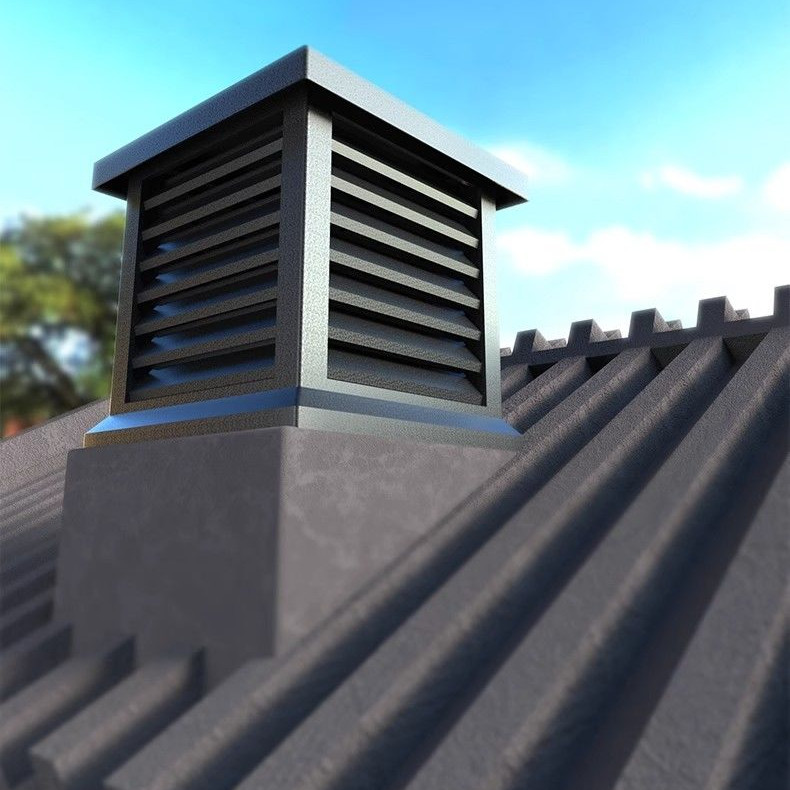 Aluminum Alloy Villa Roof Chimney Hat Square Flare Ventilation Exhaust ...