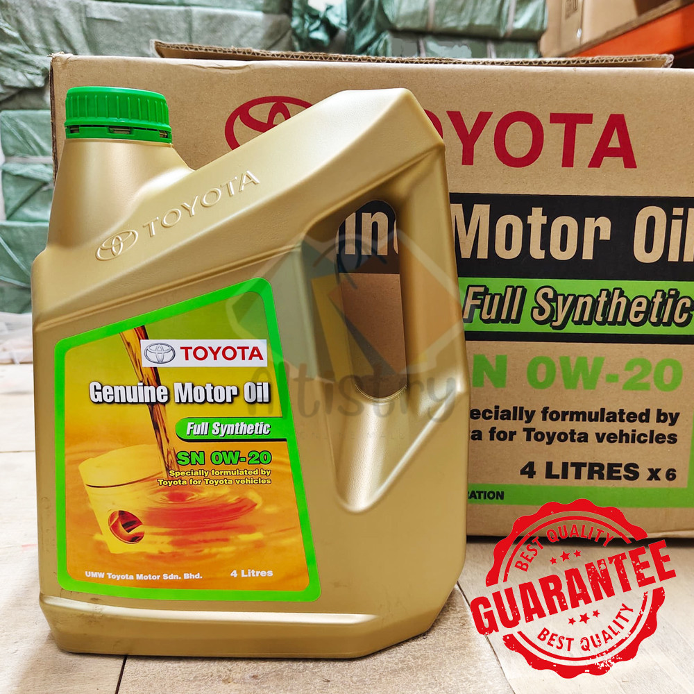 ORIGINAL TOYOTA SN 0W-20 FULLY SYNTHETIC ENGINE OIL 4 LITRES FOR TOYOTA ...