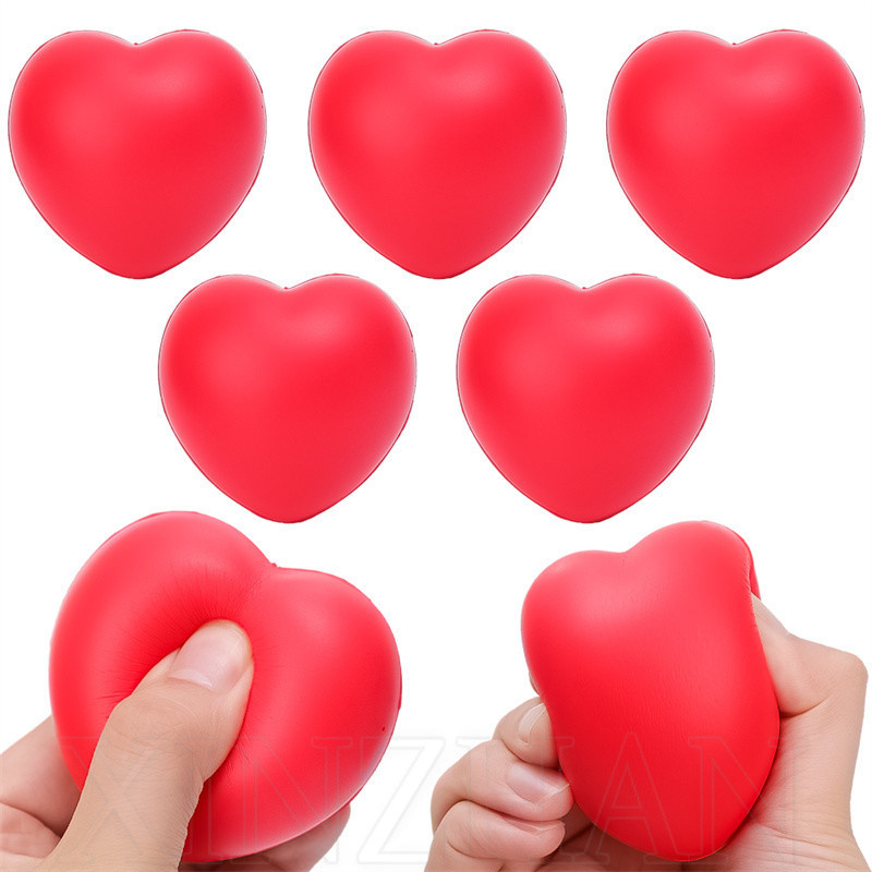 Creative Soft Slow Rebound Anti-stress Ball - Stress Red Heart Ball ...