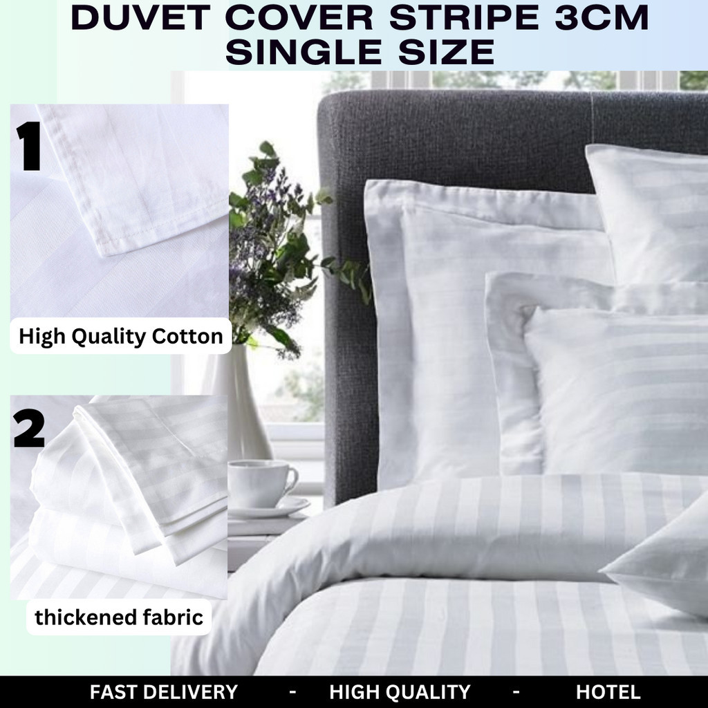 High Quality Royal Linen Hotel Duvet Cover Single 3cm stripe cotton ...