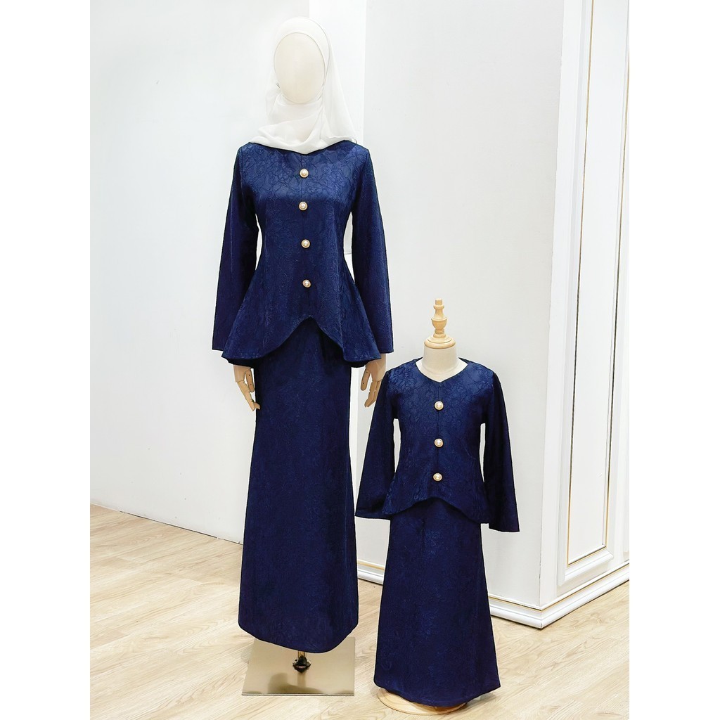 [S-XL] KIDS AUBREY KURUNG (NAVY BLUE) MINI MODEN BAJU RAYA KANAK KANAK ...