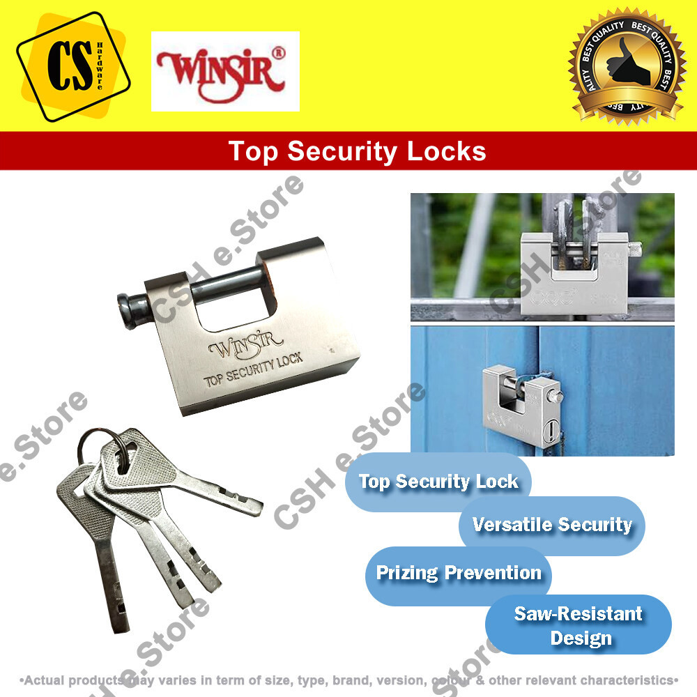 Winsir Top Security Locks 60MM Padlocks D-Model Anti-D Type Cut Shackle ...