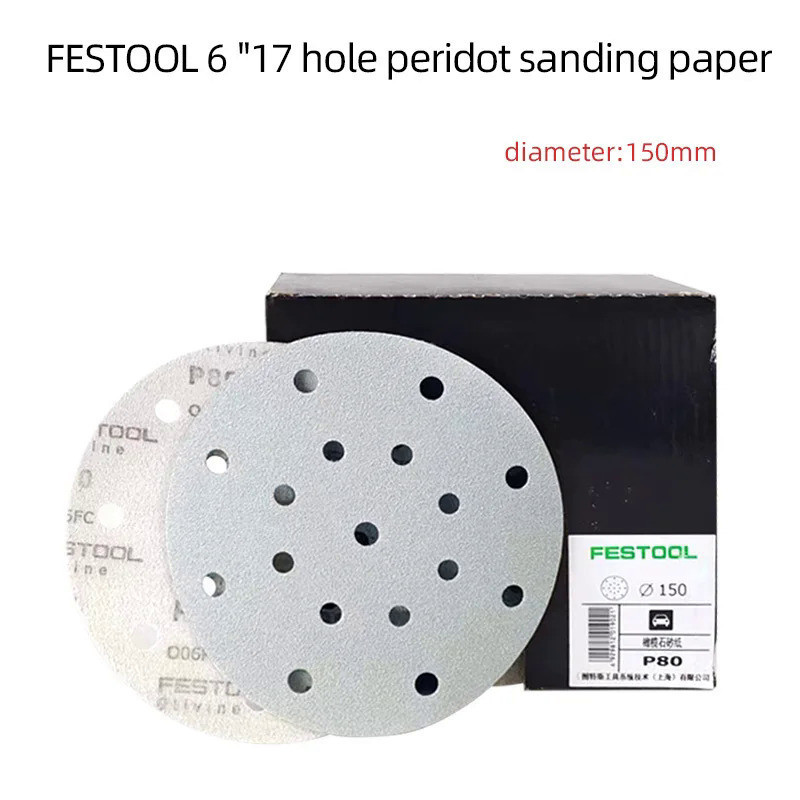 German FESTOOL Olivine Sanding Paper 6 "17 Holes New Grinding And ...