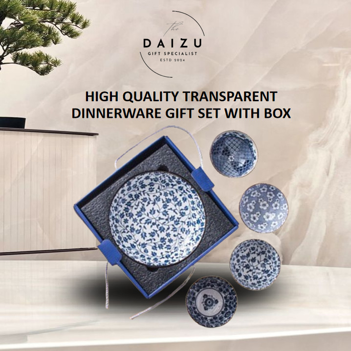 DAIZU Tableware Japanese Style Rice Bowl Plate Set Ceramic Bowl Mangkuk ...
