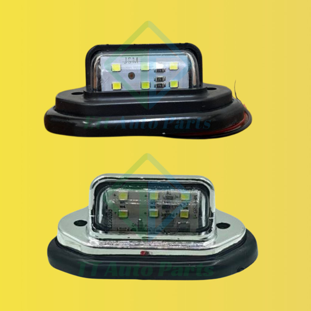 12V 24V Black / Silver 6 LED License Number Plate Step Light Lamp Lorry ...