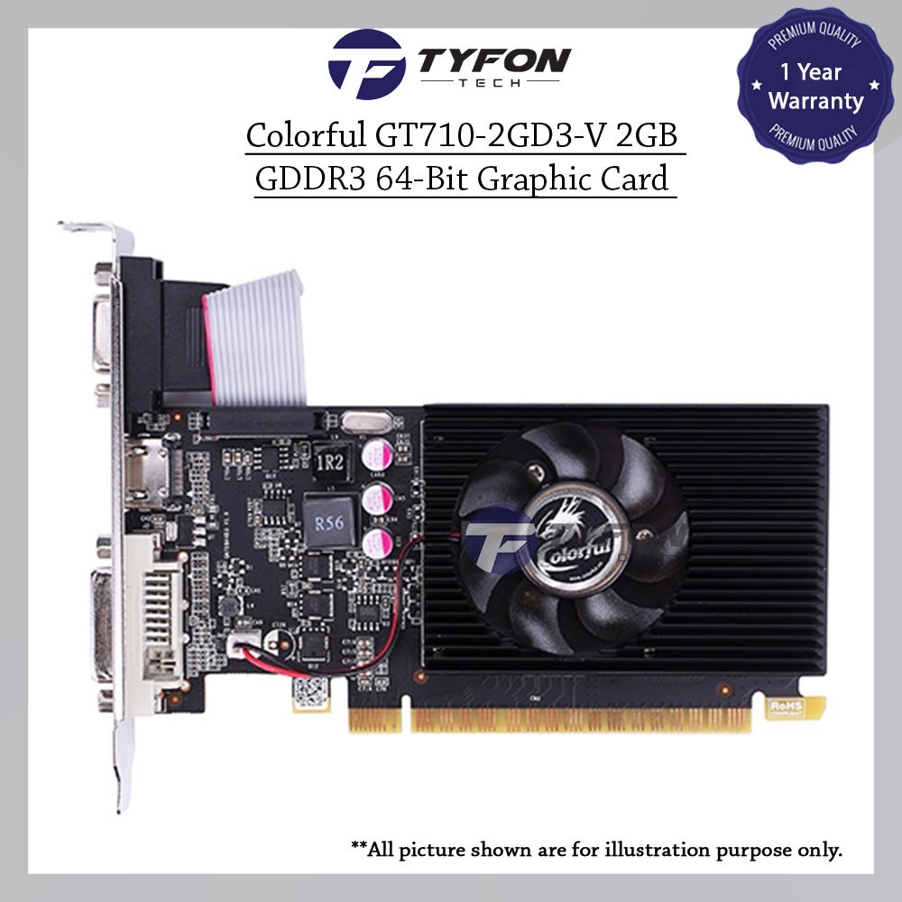 Colorful GT710-2GD3-V 2GB GDDR3 64-Bit Graphic Card (Refurbished ...