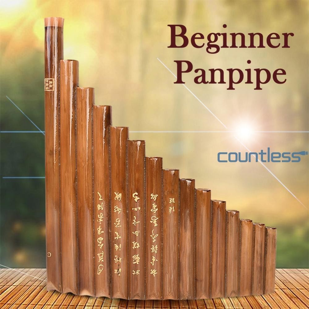 Pan Flute 15 Pipes Natural Bamboo Wind Instrument G Key Panpipe ...