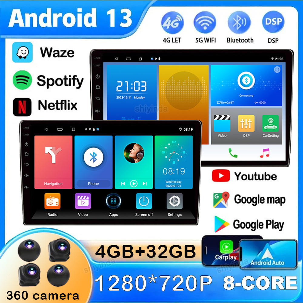 [QLED 1280*720P]4G SIM Card Octa Core Android Player Car Radio Wireless Carplay And Android Auto ...