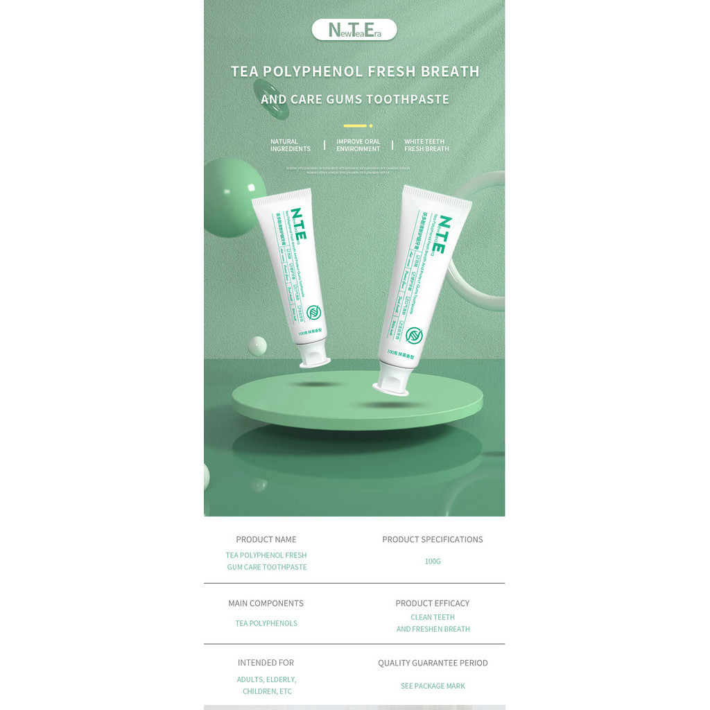 New Tea Era Tea Polyphenol Fresh Breath And Protect Gums Toothpaste100g ...