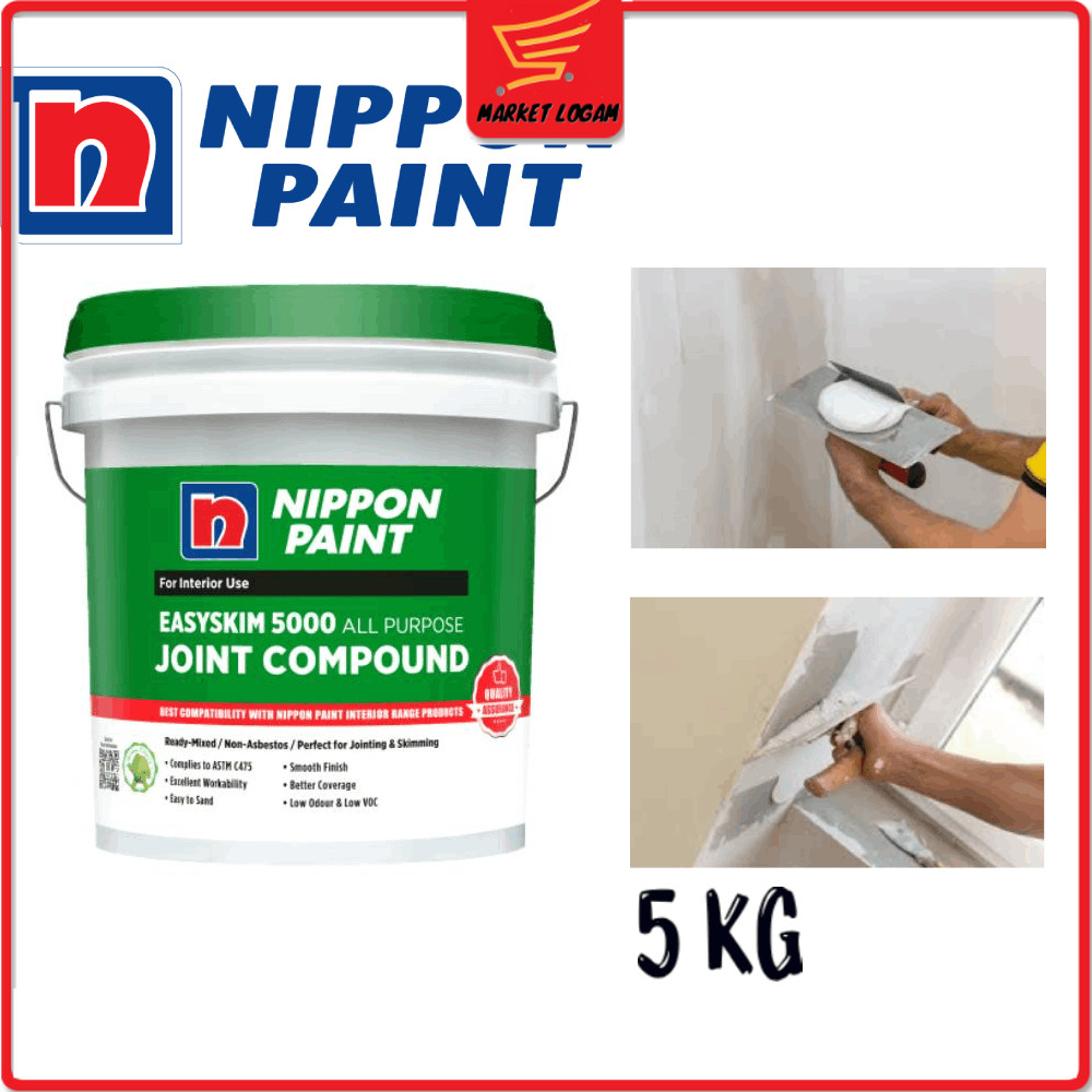NIPPON Easyskim 5000 All Purpose Joint Compound 5KG Wall Cement Plaster ...