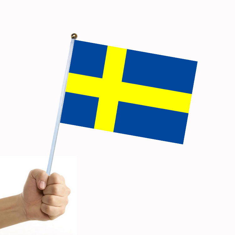 Sweden Hand Waving Flag Multiple Size Fabric Waterproof Flags Olympic ...
