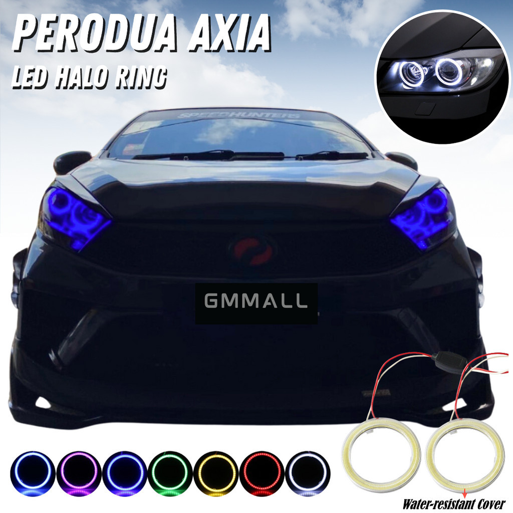 PERODUA AXIA HEADLAMP LED Halo Ring Angel Eyes Signal Daytime Running ...