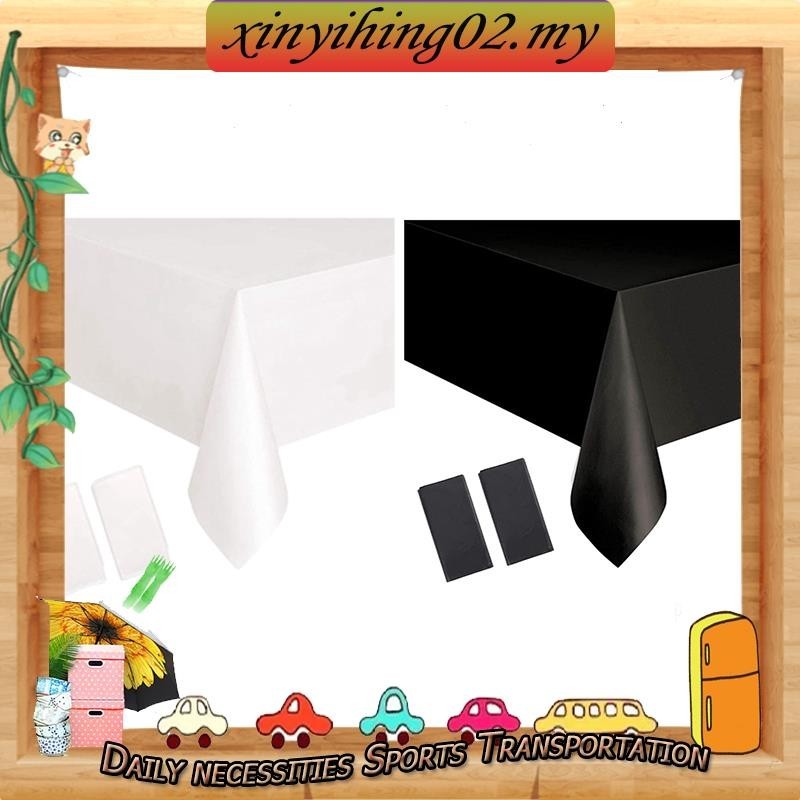 XN-5Pcs Disposable TableCloth Table Covers,137X274cm Rectangular Dining Disposable Tablecovers ...
