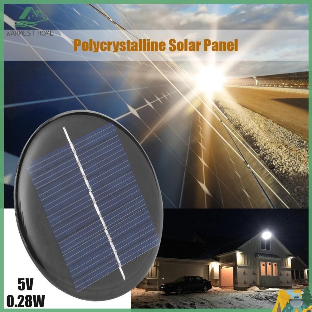 {Warm} 1/2pcs 0.28W 5V Round Solar Panel DIY Battery Chargers Solar ...