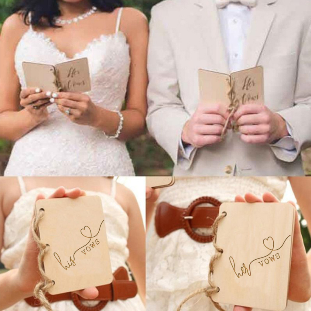 2pcs Set Wedding Vow Books Birthday Party DIY Handbook Creative Sturdy ...
