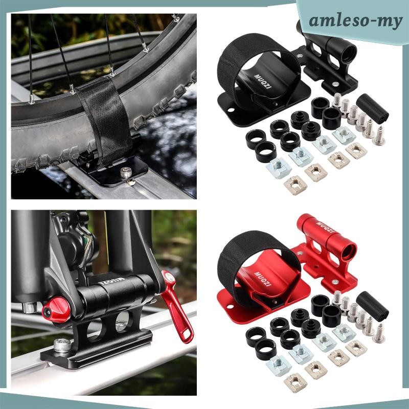 [AmlesoMY] bike Fork Mount Car Roof Rack Carrier Quick Release thru ...