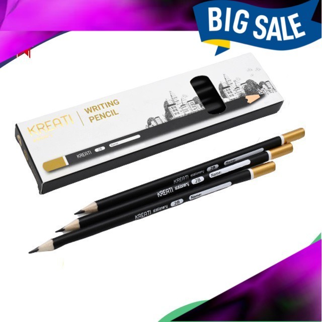 (12pcs) Pensil 2B, Pencil 2B Kreati 2B Triangle Pencil | Shopee Malaysia