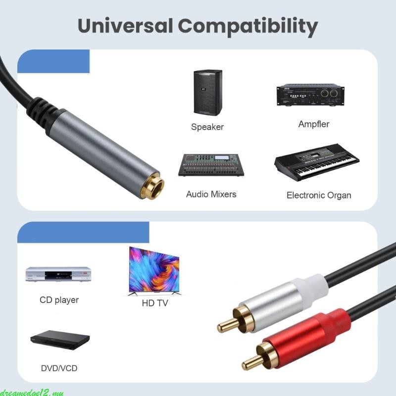 dreamedge12 RCA to 1 4 Adapter Cable 6 35mm 1 4inch Stereo Female to 2 ...