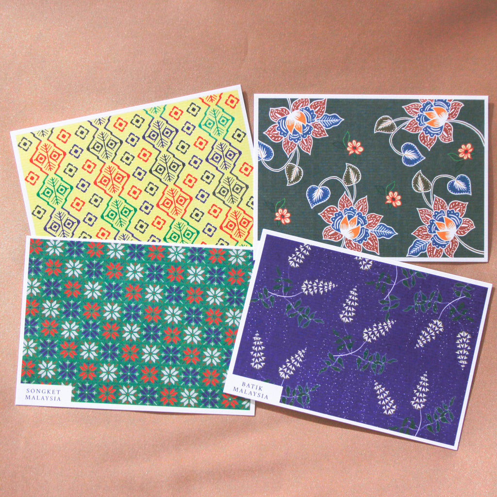 Batik & Songket Print Postcard // Melur | Shopee Malaysia