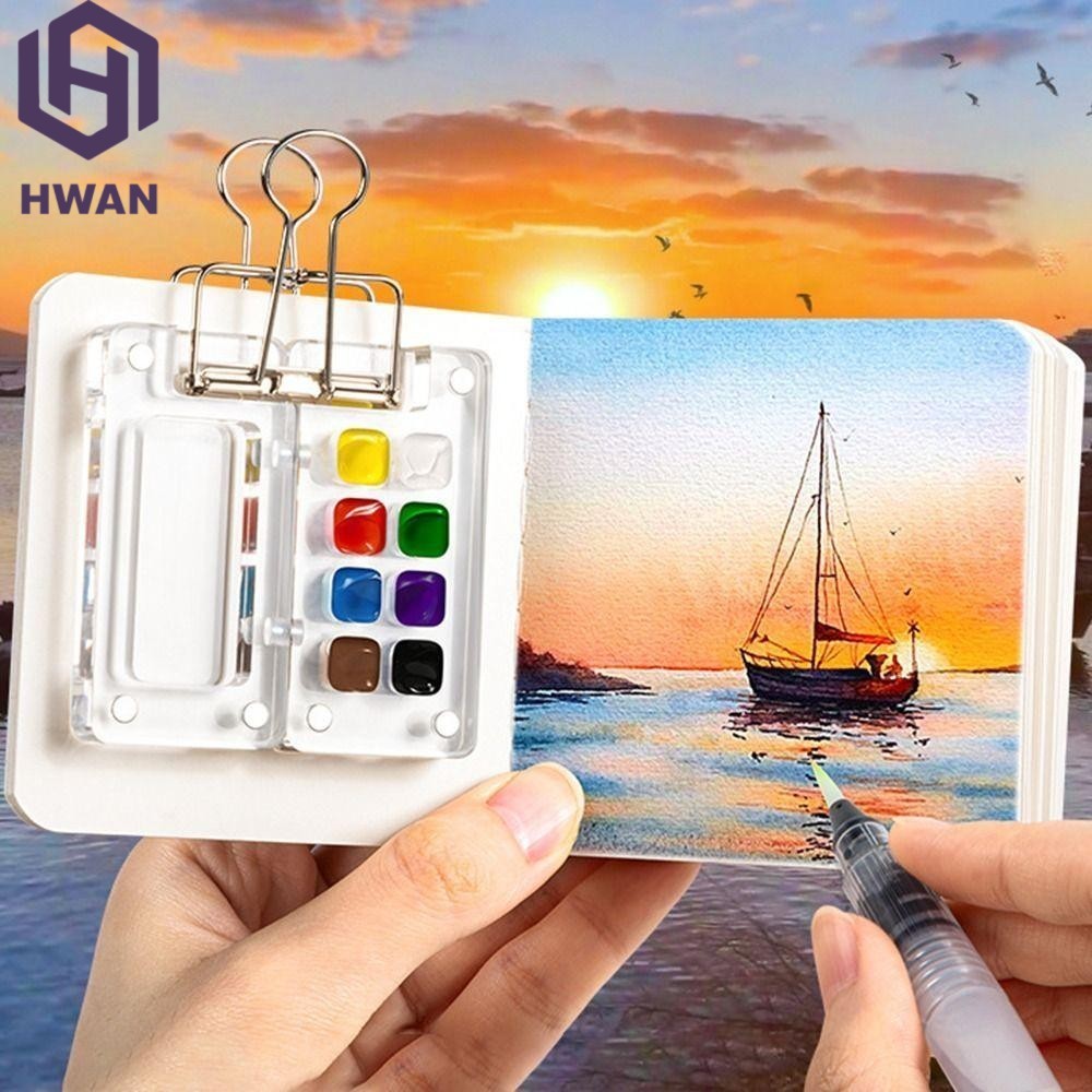 Mini Watercolor Paint Palette Acrylic 8/15 Grid Paint Box with Clip ...