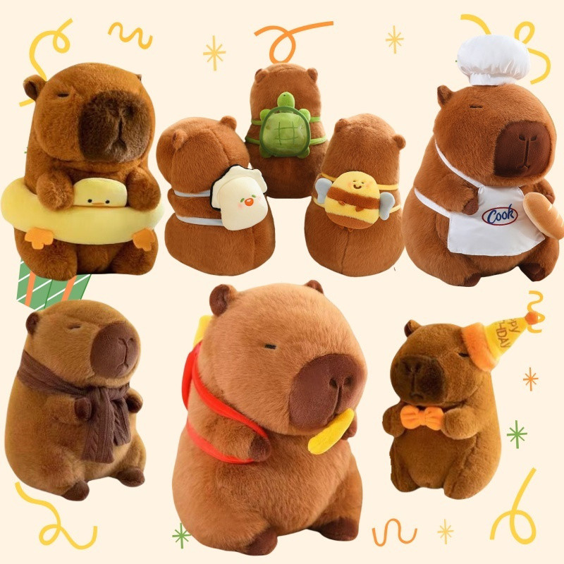 25-50CM Cute Turtle capybara plush toy doll bee capybara plushie kid ...