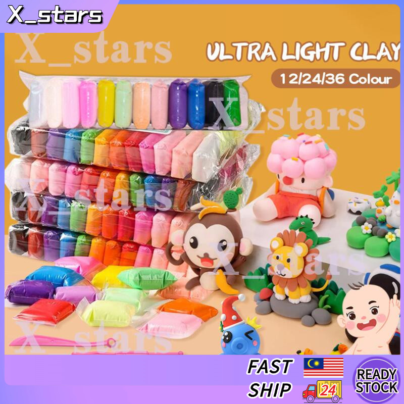 12/24/36 Colors Super Light Clay Set With Tools For Kids DIY Modeling ...