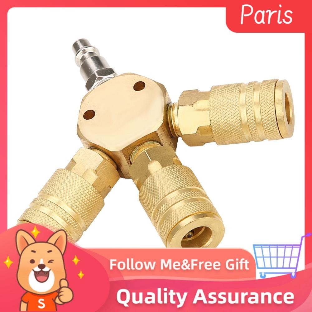 Pneumatic Quick Coupler 1/4 Tee Pipe Connector Three Way Manifold ...