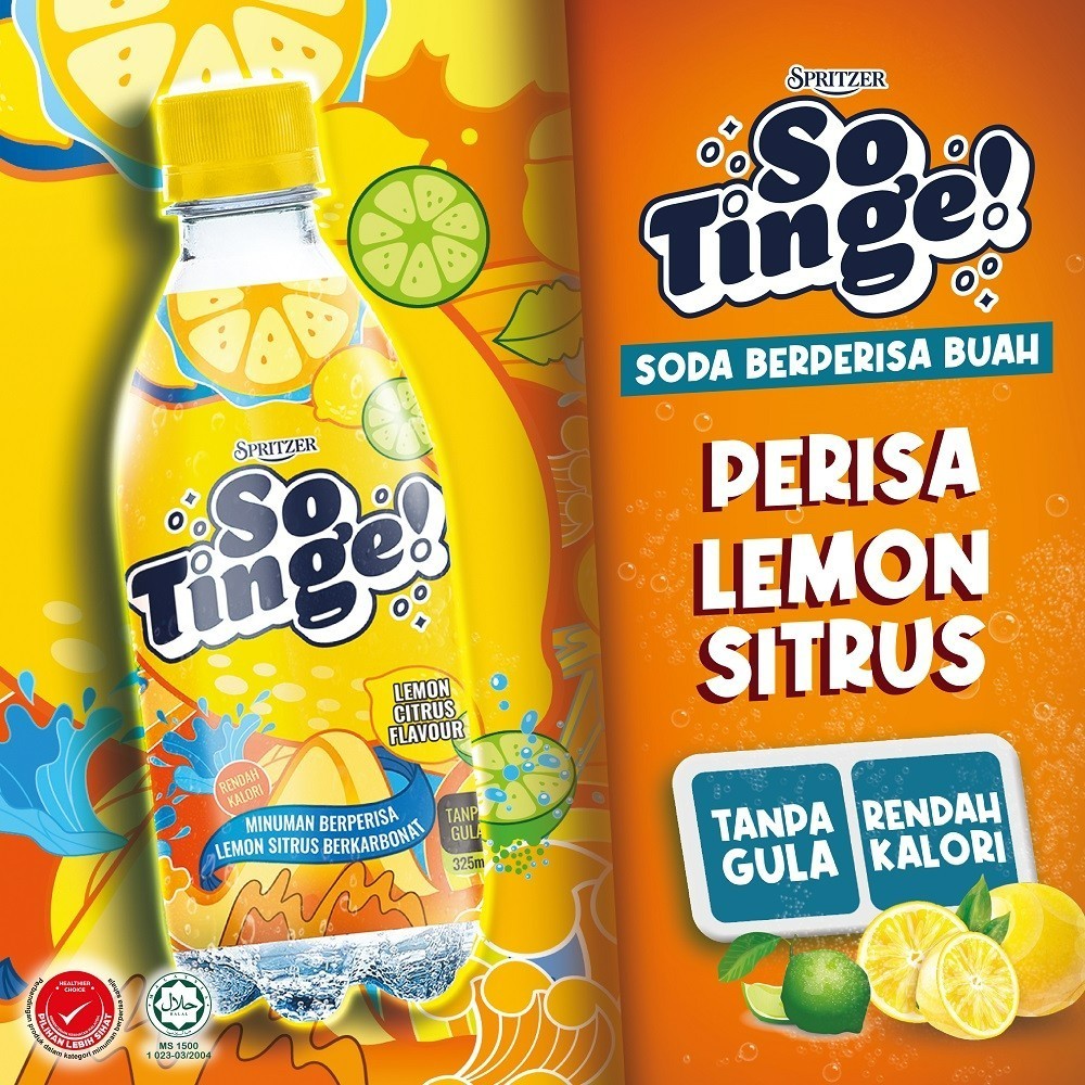 Spritzer So Tinge Lemon 24x325ml Carbonated Flavored Drink | Shopee Malaysia