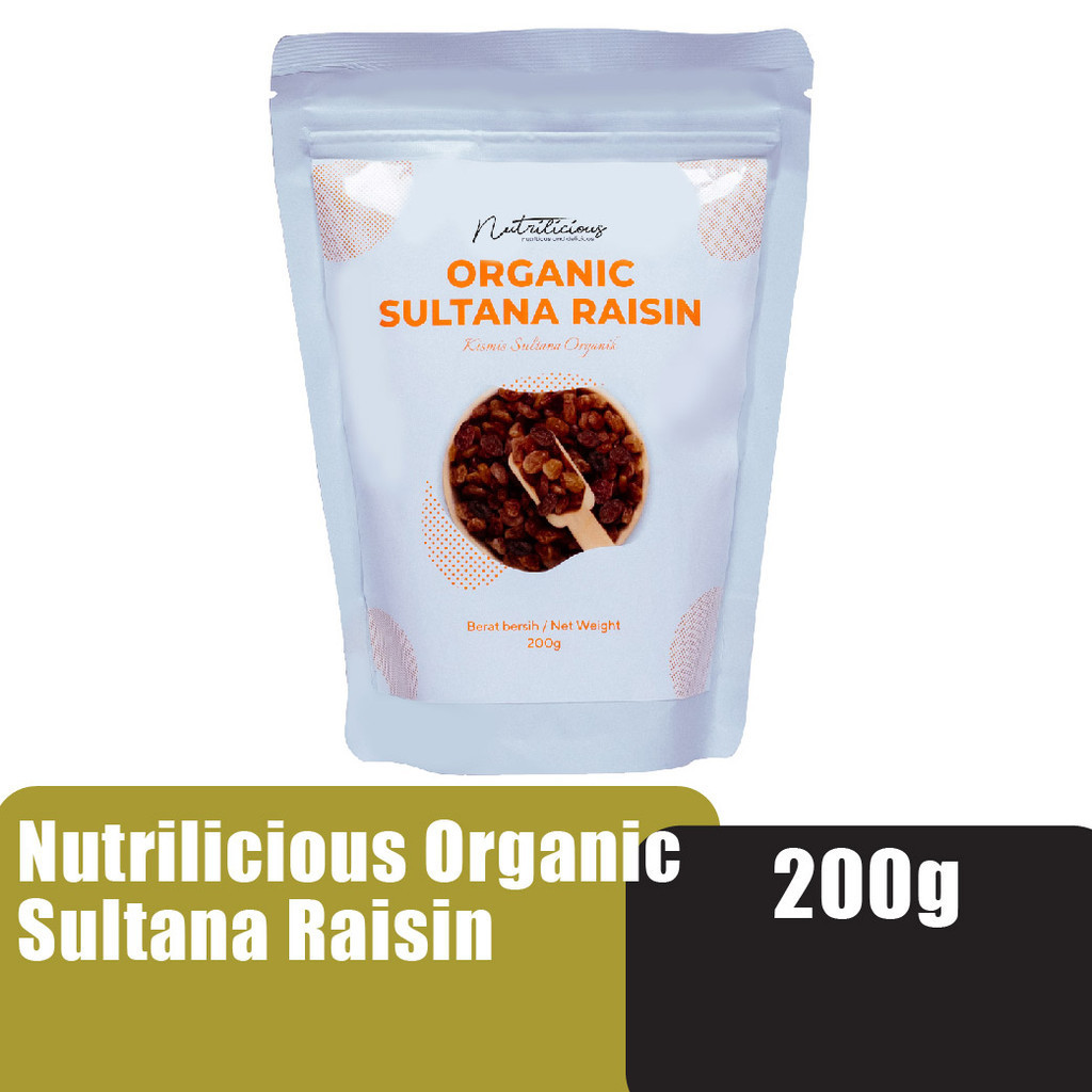 NUTRILICIOUS Sultana Raisin Organic 葡萄干 Kismis Sultana 200g - Golden ...