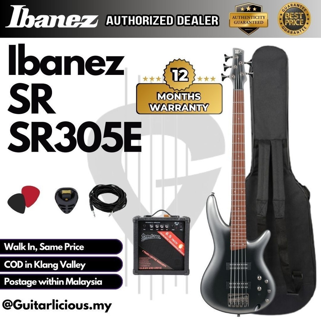 Ibanez SR305E 5 String Electric Bass Guitar with Active Pickup ...