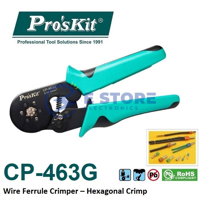 Pro'sKit CP-463G Wire Ferrule Crimper – Hexagonal Crimp | Shopee Malaysia