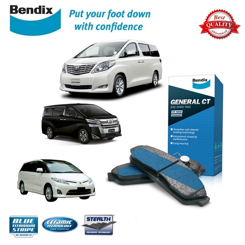 Original Bendix DB1914GCT Rear Brake Pad - Toyota Alphard/ Vellfire ...