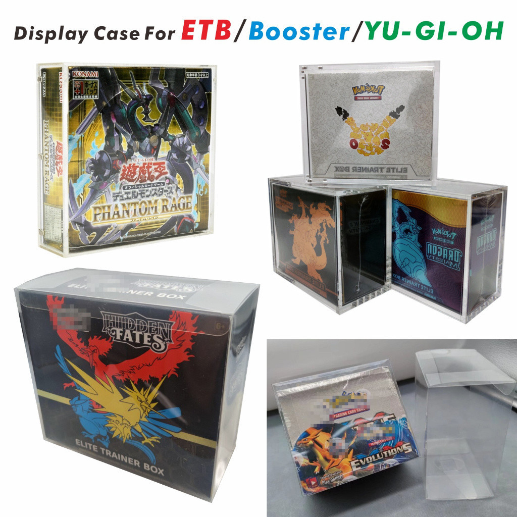 ETB & Booster Pokemon Clear Plastic Box | YU-GI-OH Acrylic Display Case ...