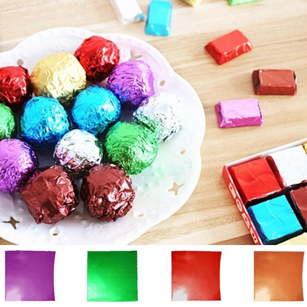 Foil Paper DIY Baking 100pcs/Lot Package Lolly Square Chocolate Cookie ...