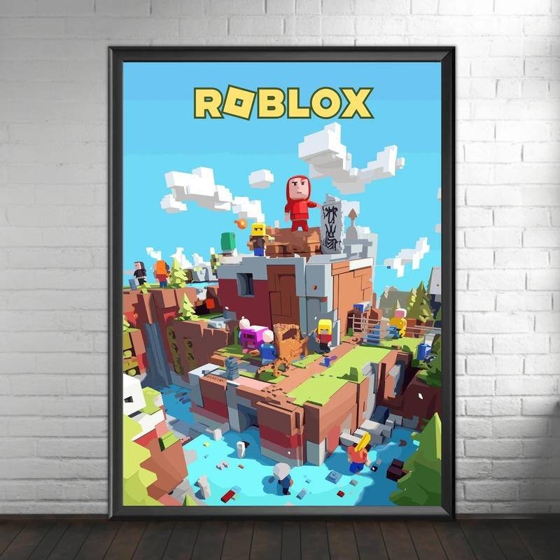 Roblox Manga canvas Print game Poster Wall Art gaming room game decor ...